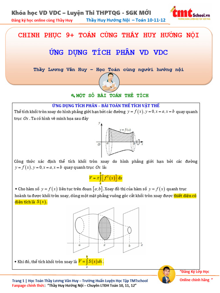 [LVH] - ỨNG DỤNG TÍCH PHÂN - BT THỂ TÍCH VDC | PDF