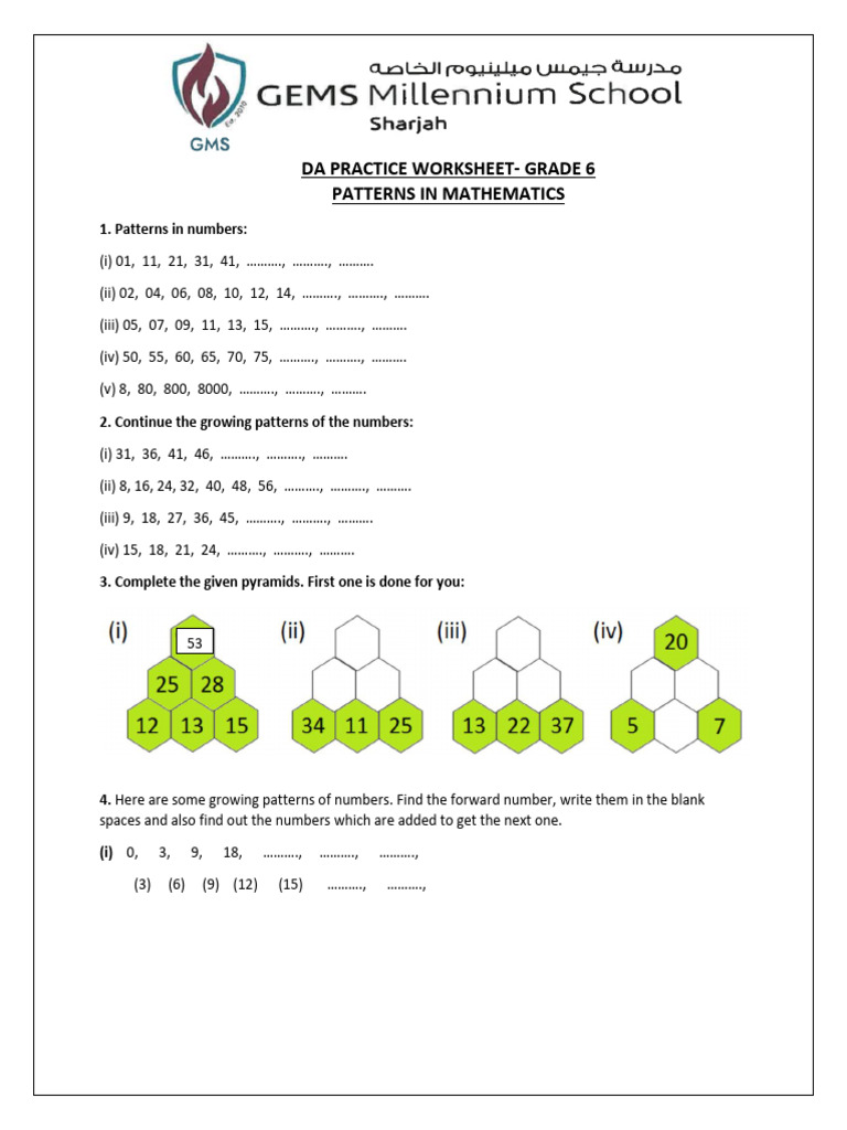 Grade 6 - DA Practice | PDF
