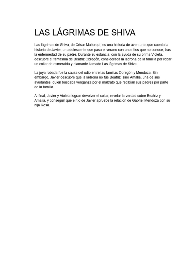 Las Lágrimas de Shiva | PDF