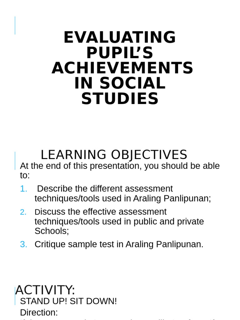 Assessing Student Achievements in Social Studies | PDF | Educational ...
