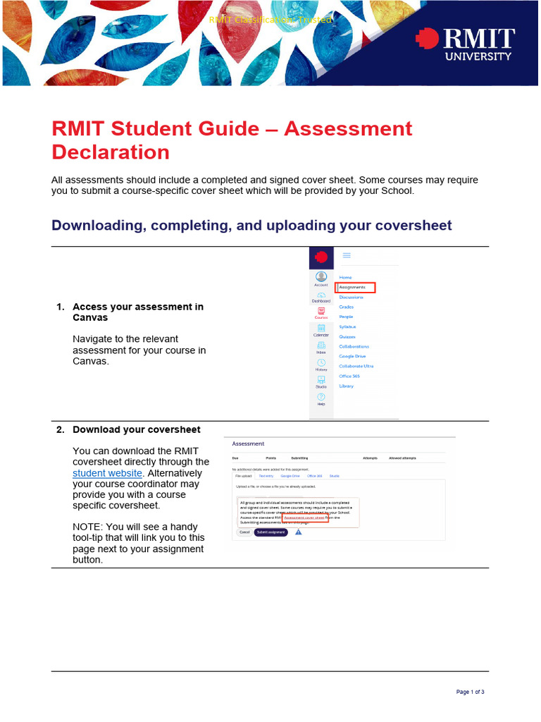 Assessment Declaration Student Guide | PDF