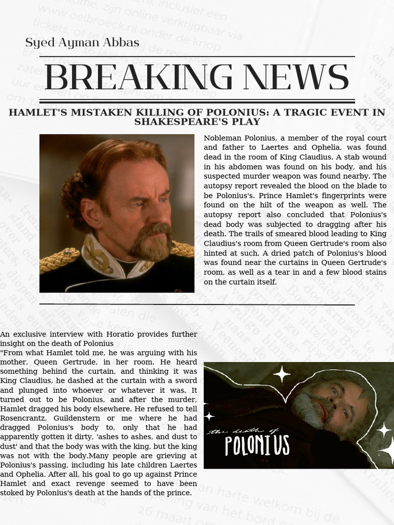 Black Simple Newspaper Birthday Poster | PDF | Hamlet | Shakespearean ...
