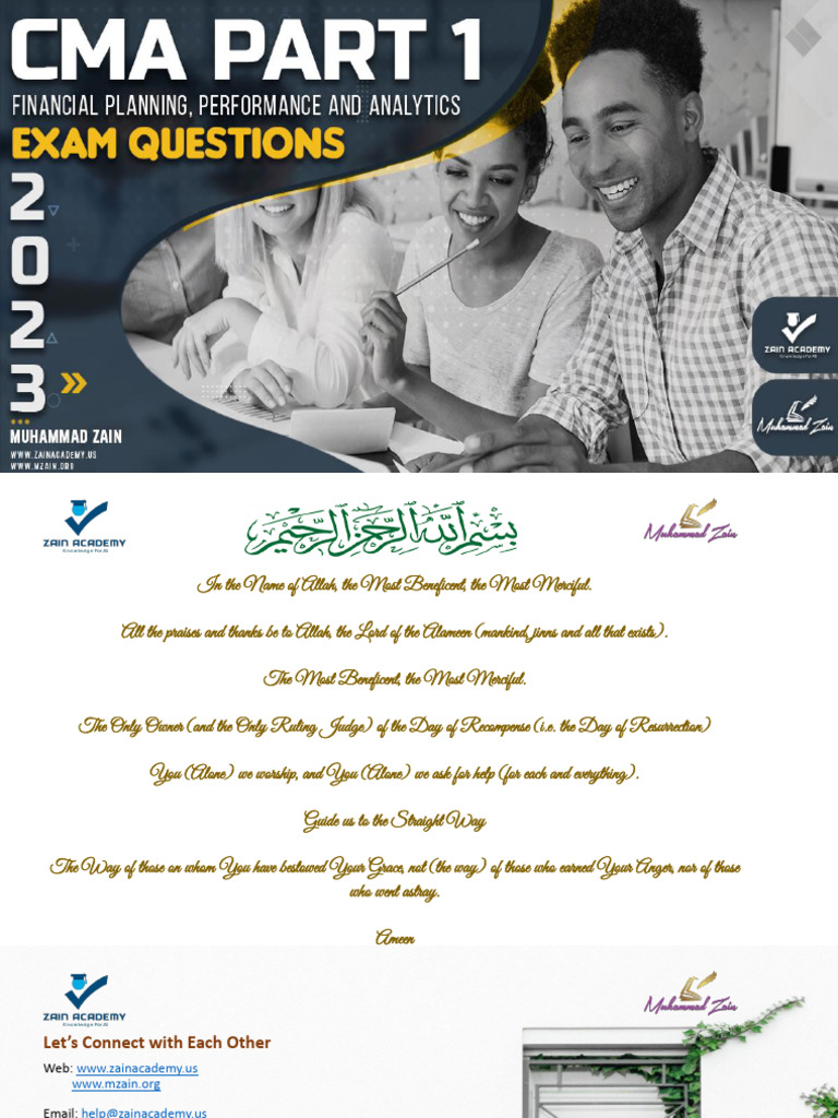 Sample of US CMA Exam Questions Part 1 2023 | PDF | Depreciation | Book ...