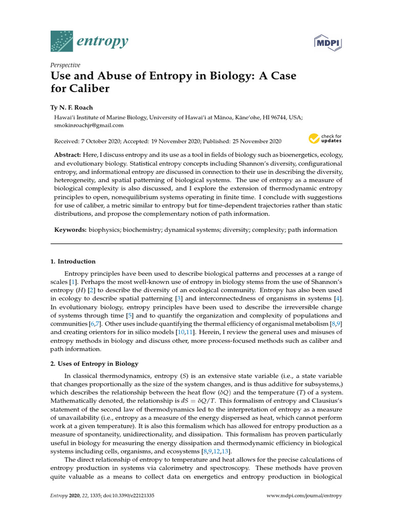 Use and misuse on entropy concept | PDF | Entropy | Thermodynamics