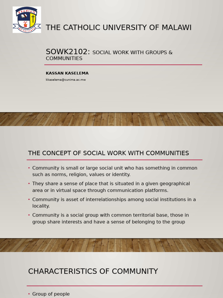 LESSON IV - The Concept of Social Work With Communities | PDF ...