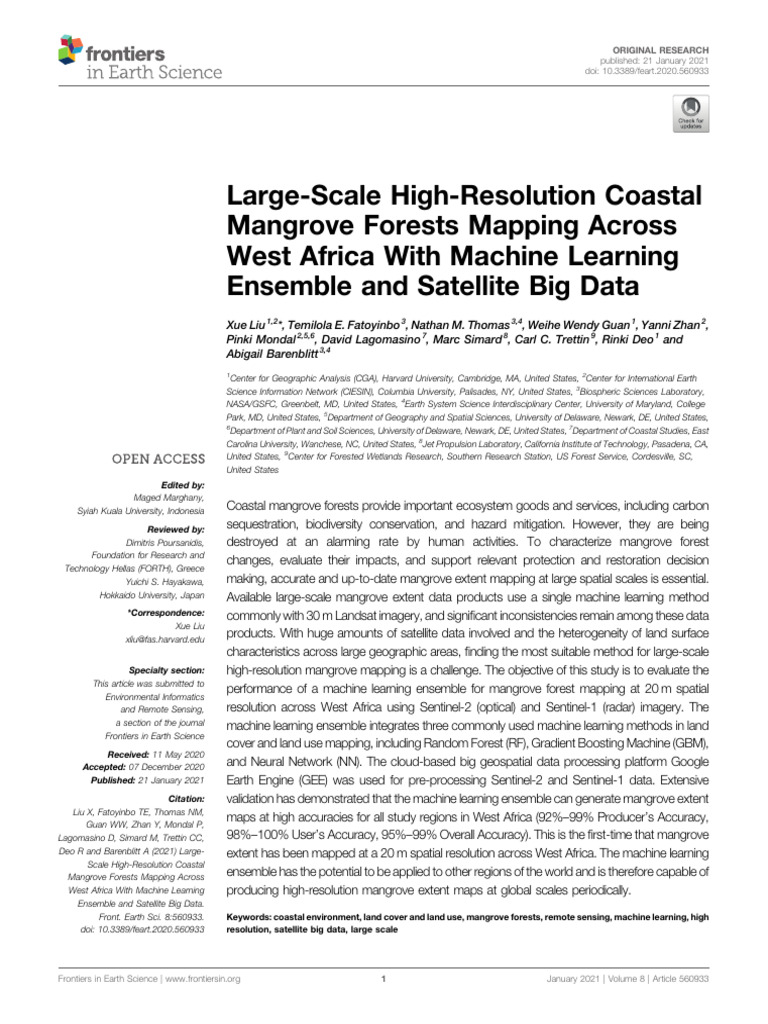 2021_Xue Liu_Frontiers in Earth Science_Large-Scale High-Resolution Coastal Mangrove Forests ...