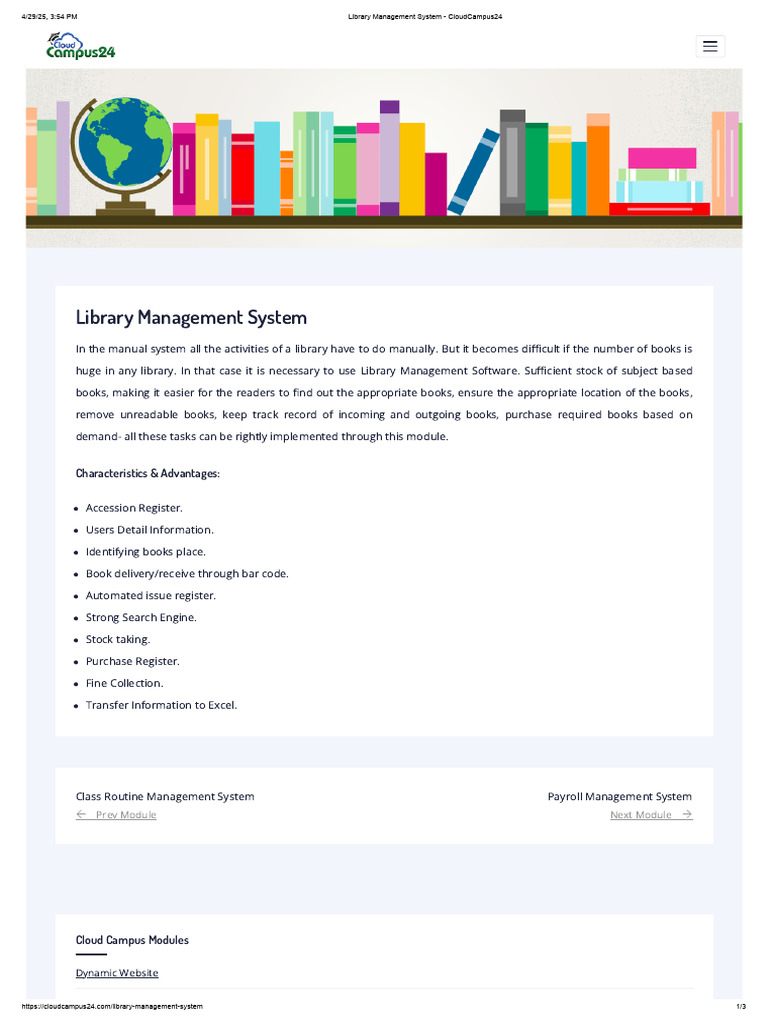 Library Management System - CloudCampus24 | PDF