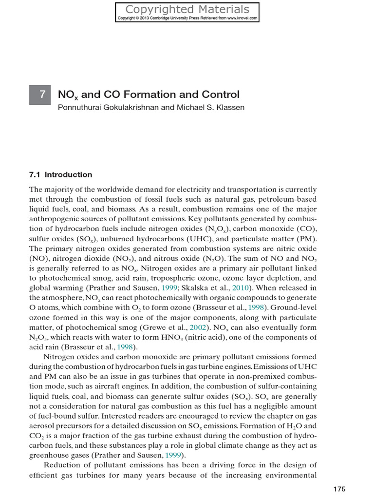 Nox Co Formation Control | PDF | N Ox | Combustion