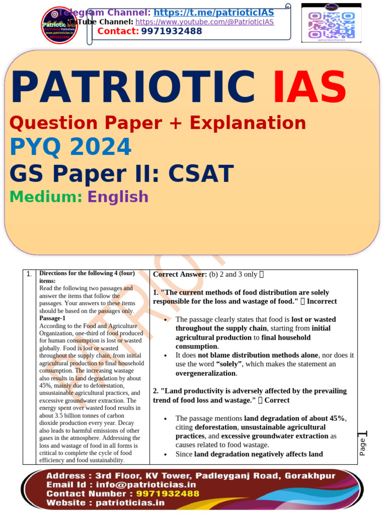 0 Explanation CSAT UPSC Prelims 2024 (English)NWQDLXNSLCKENDL | PDF | Fiscal Policy | Monetary ...