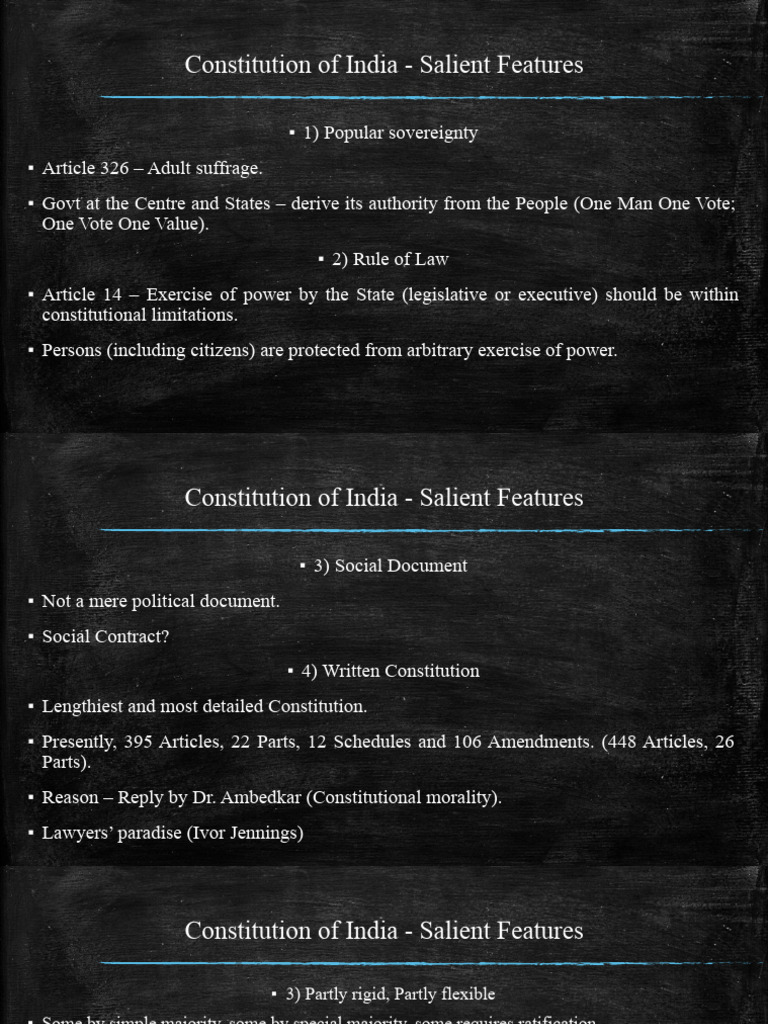 Salient Features of Indian Constitution | PDF | Constitution ...