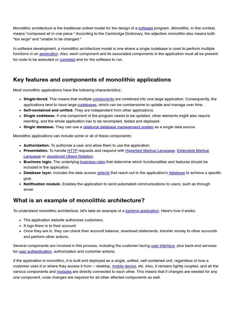 Monolithic and Microservice | PDF | Software Development | Databases