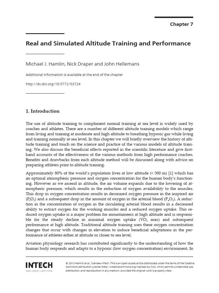 InTech-Real and Simulated Altitude Training and Performance | PDF | Determinants Of Health ...