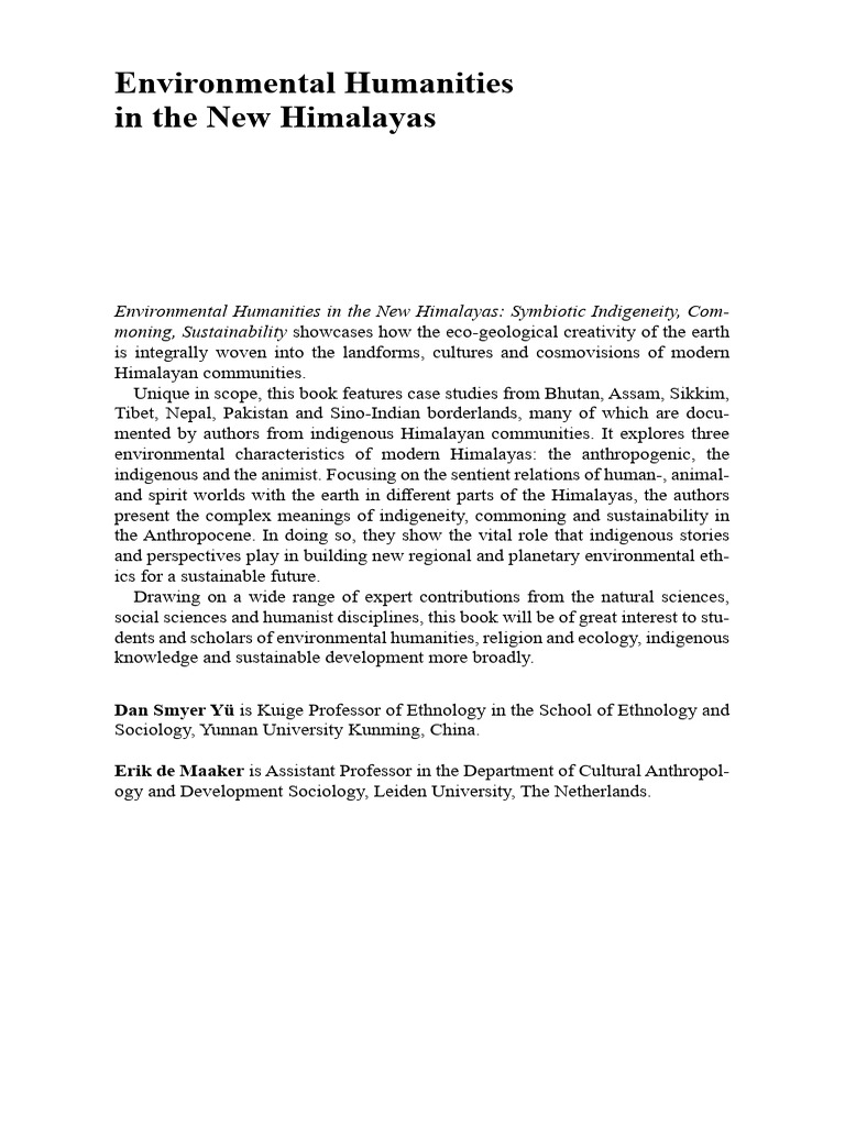 Environmental Humanities in The New Hima | PDF