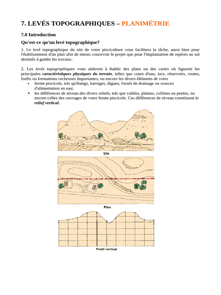 Levés Topographiques et Planimétrie | PDF | Topographie | Boussole