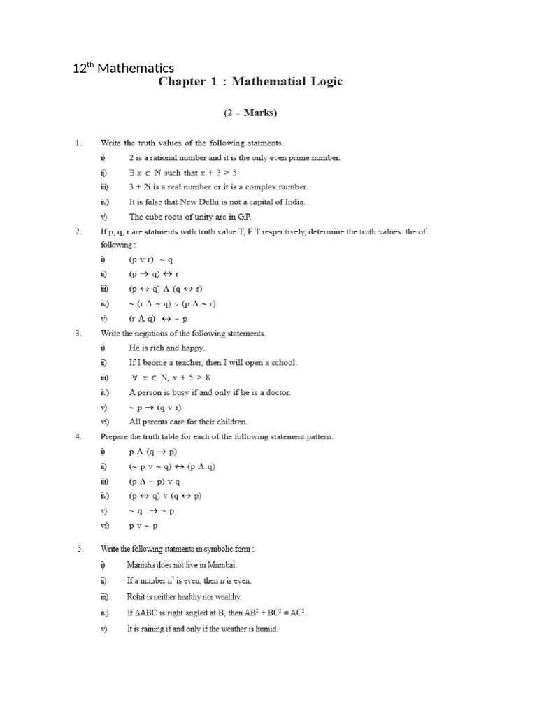 12 Mathematics | PDF