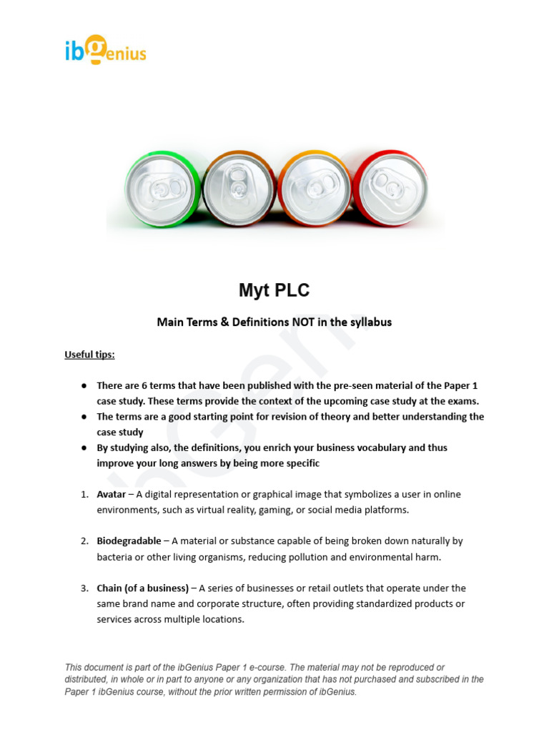 IBGENIUS PAPER1 Myt TERMS OUTSIDE SYLLABUS | PDF | Social Media ...