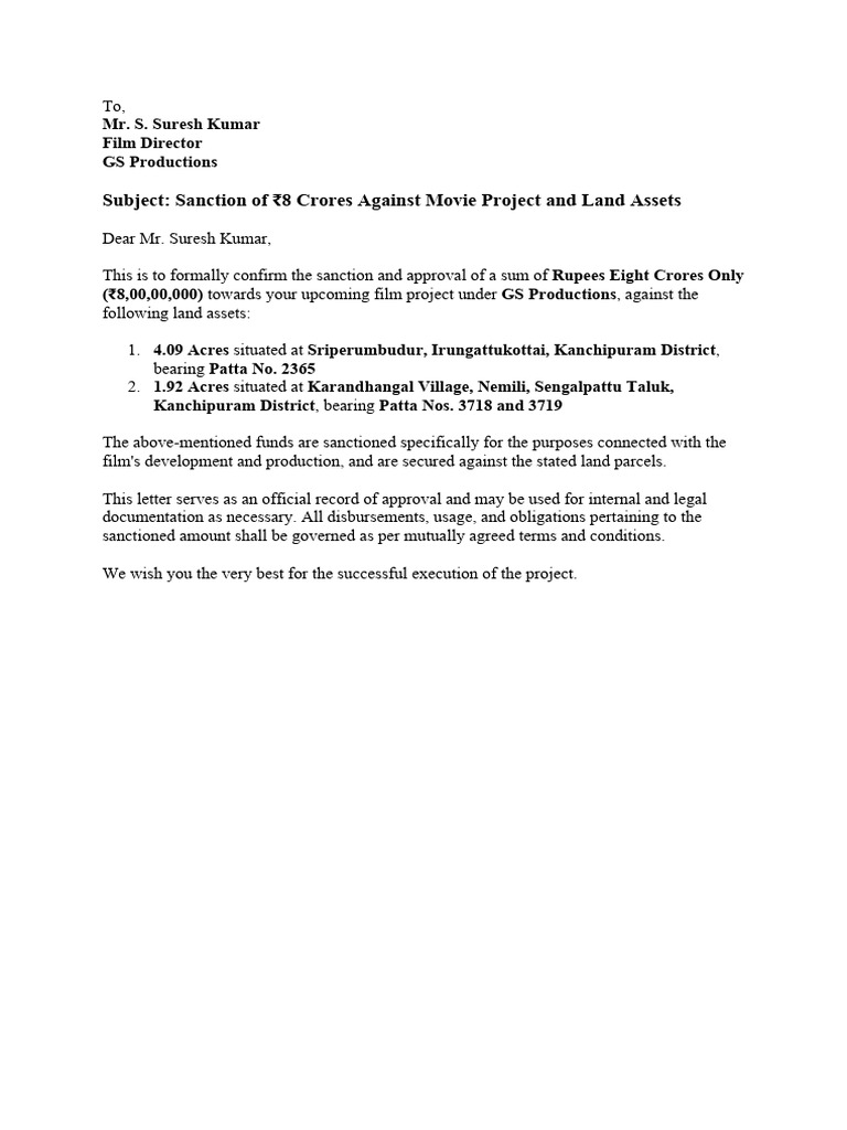 Sanction Letter | PDF