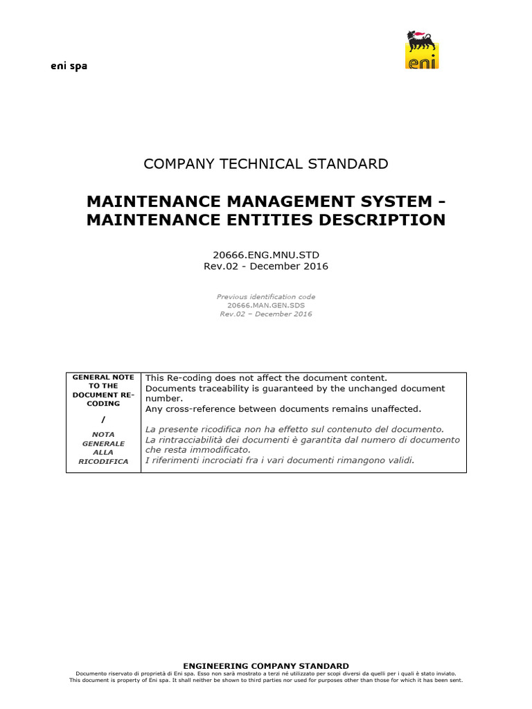 Maintenance Management System - Maintenance Entities Description | PDF | Pipe (Fluid Conveyance ...