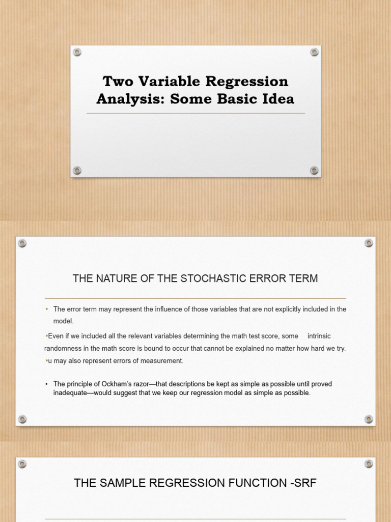 Two Variable Regression Analysis Pptx Ii Pdf Regression Analysis Errors And Residuals