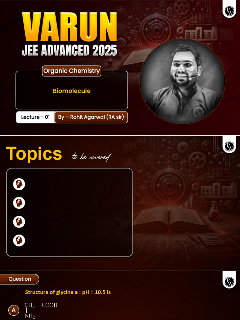 Lec.-01 Biomolecule Chemistry Varun JEE Advanced 2026 Rohit Sir Ajay | PDF | Glucose ...