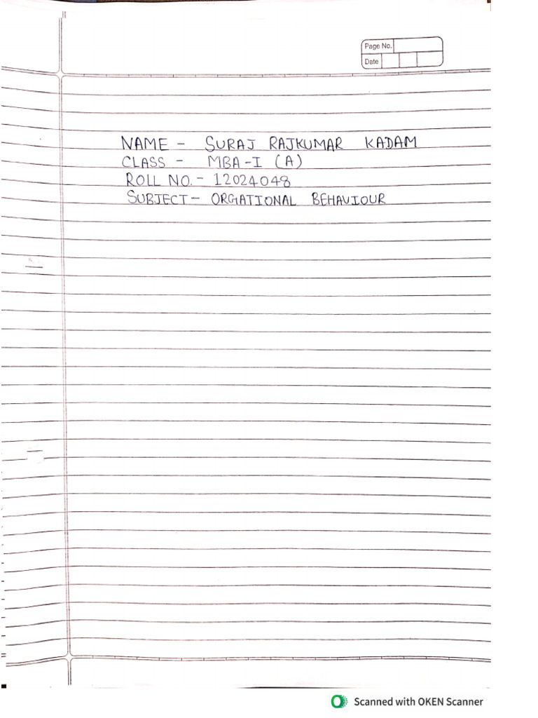 Suraj Kadam - Assignment-3 - Organizational Behaviour | PDF