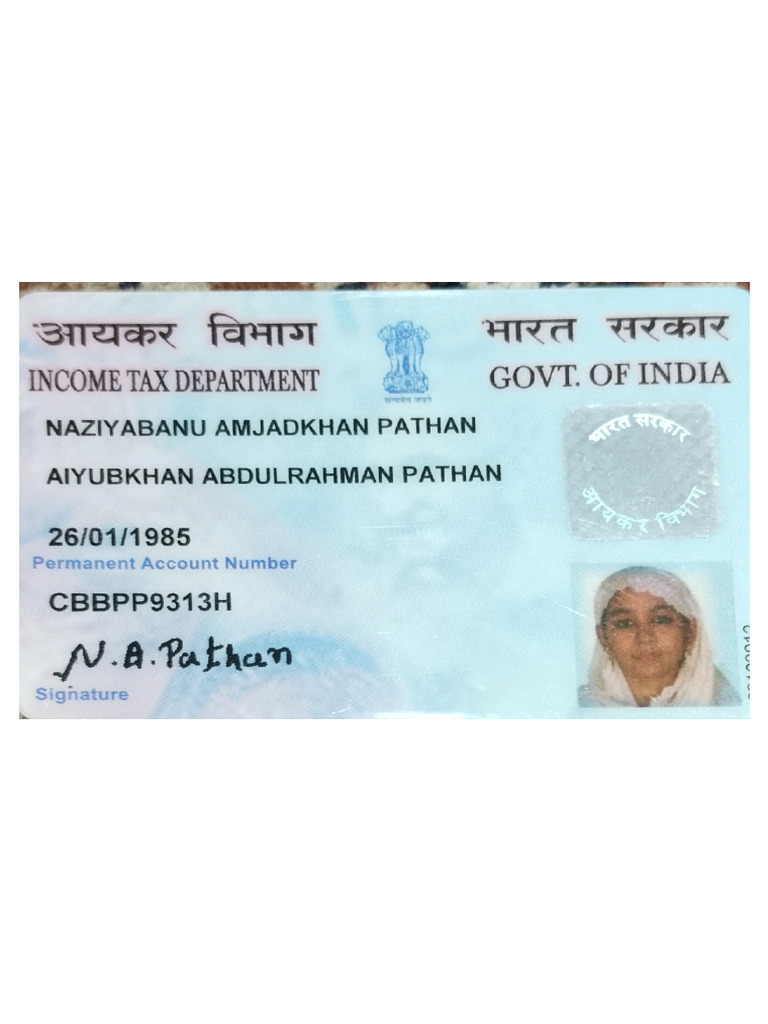 NAJIYABANU Pan Card | PDF