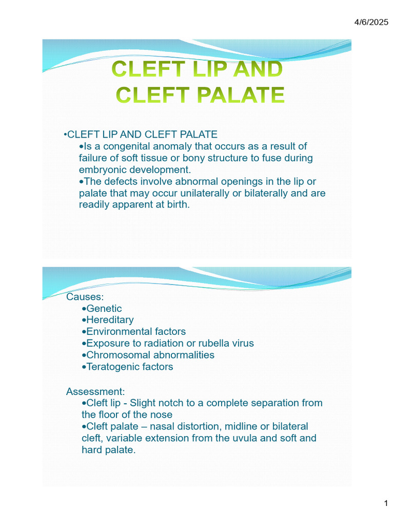 Cleft Lip and Palate Surgery Guide | PDF | Medical Specialties ...