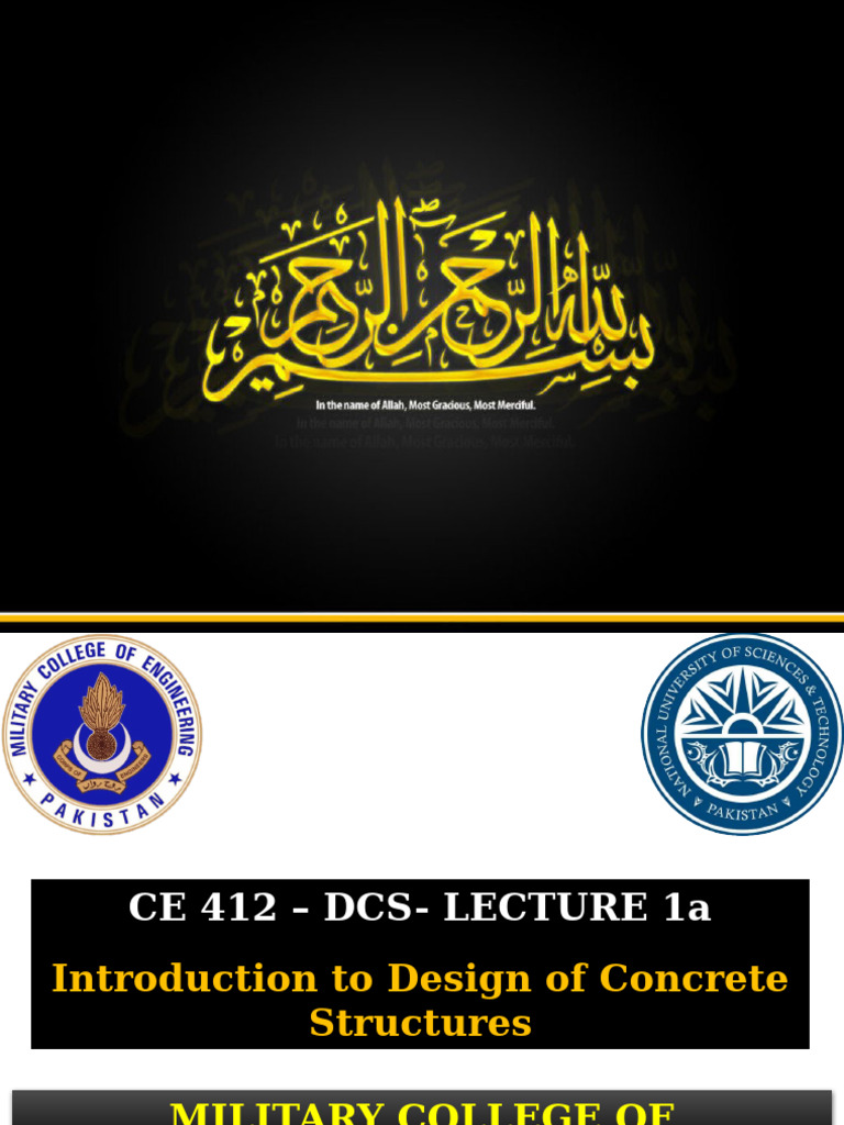 CE 412 Lec 1a Strutural Concrete Design | PDF | Strength Of Materials | Deformation (Engineering)