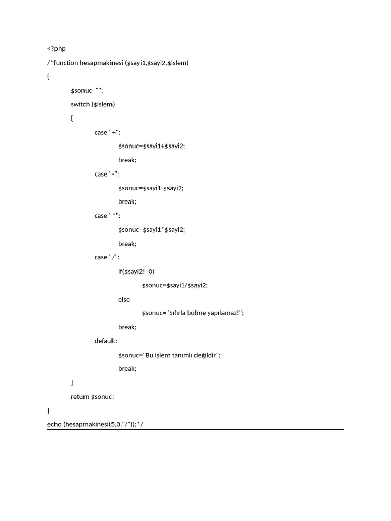 Ornek Calsma PHP | PDF