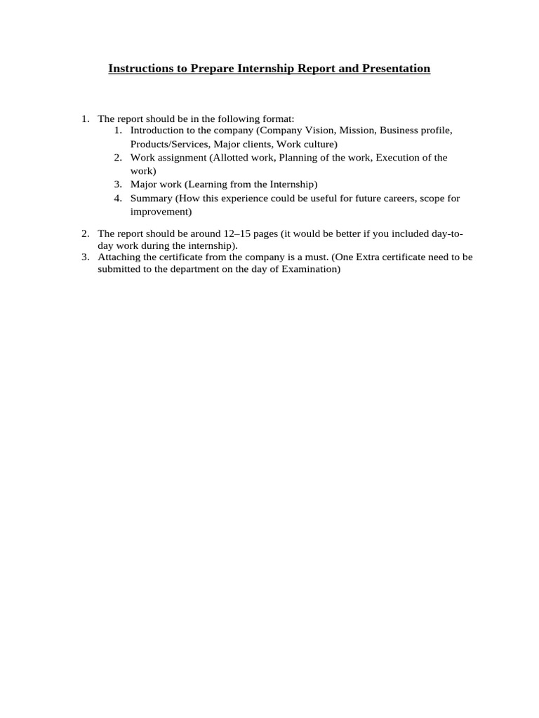 Internship Report Preparation Guide | PDF
