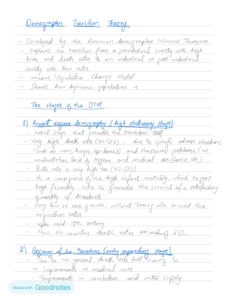 Demographic Transition Theory | PDF