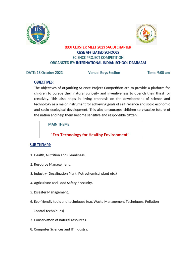 Science Project Competition 2023 | PDF | Science