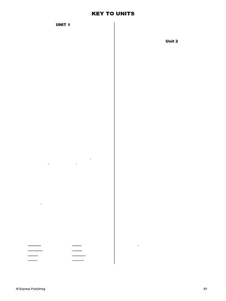 2 11 4minds b1 Units Key U1-10 | PDF