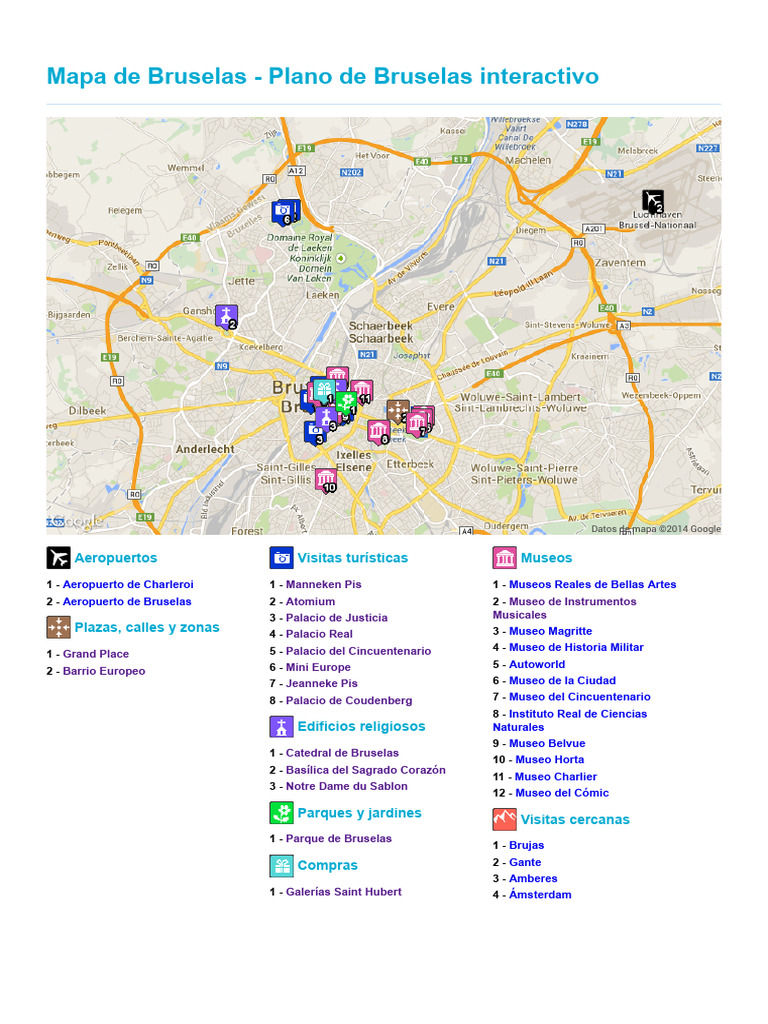 Mapa turístico de Bruselas PDF | PDF