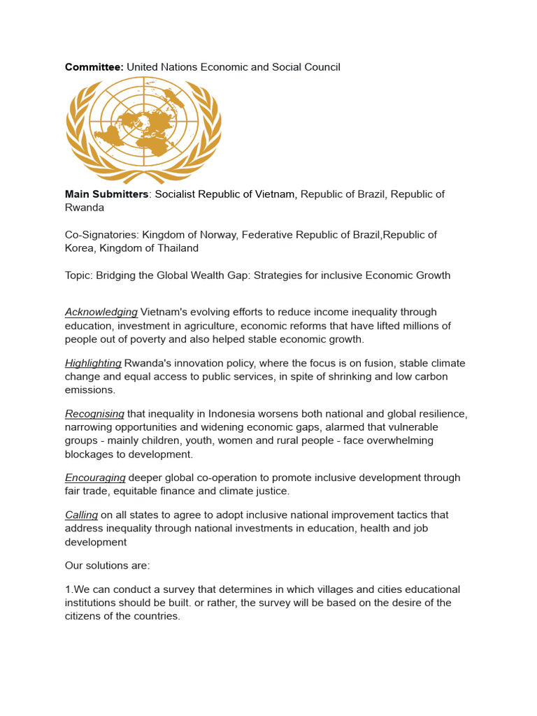 Committee: United Nations Economic and Social Council | PDF