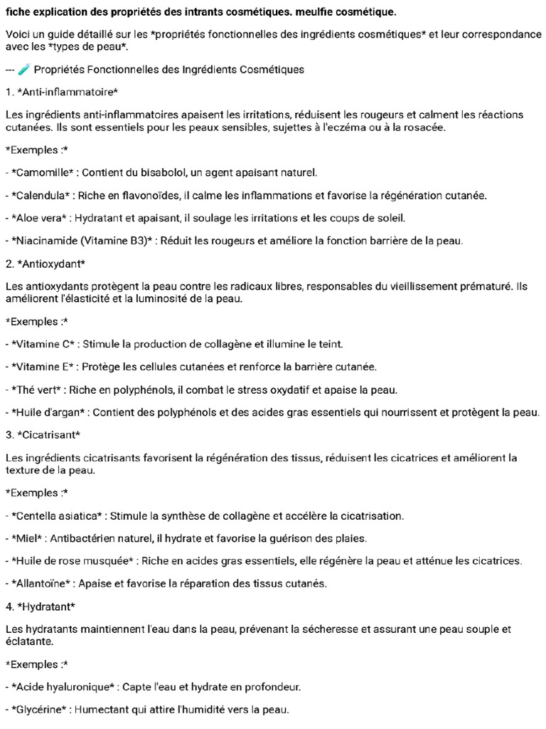Fiche de Formation en Fabrication de Produits Cosmétiques. | PDF