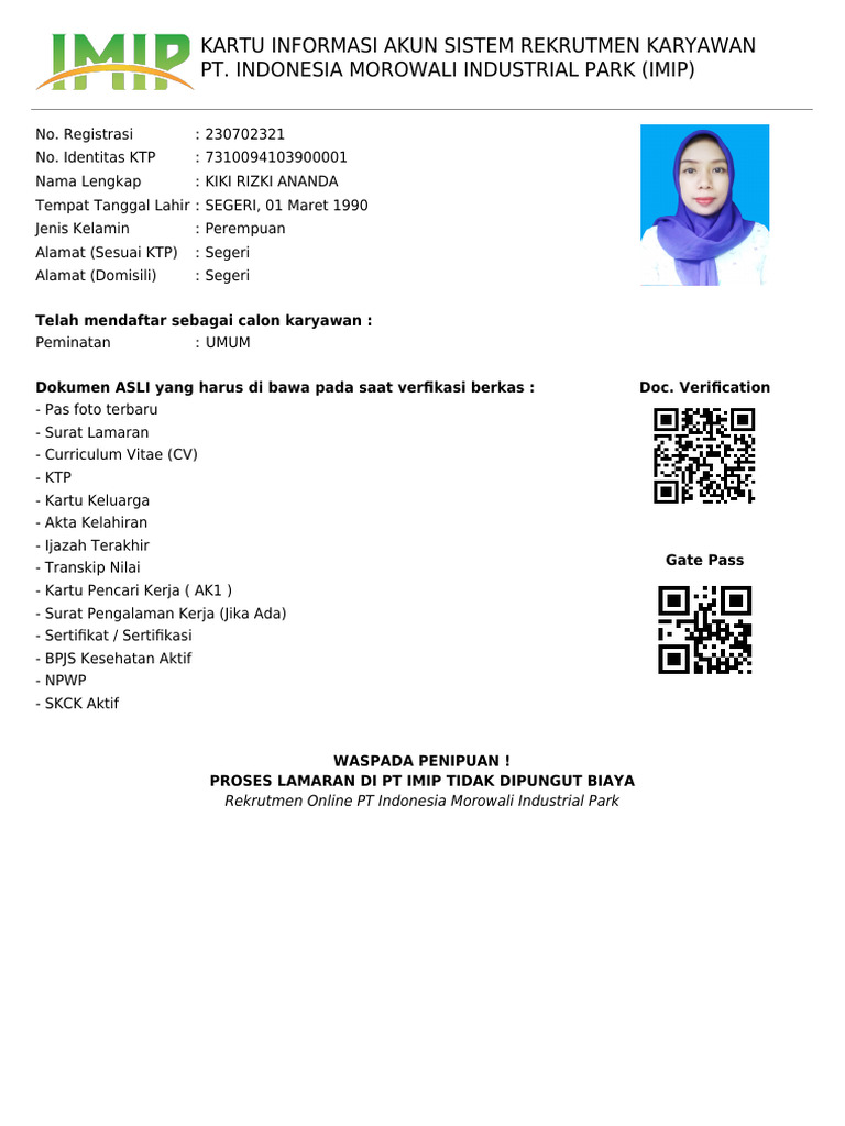 Form Registrasi 230702321 | PDF