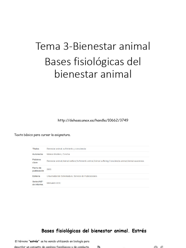 Fisiología del Estrés en Bienestar Animal | PDF | Estrés (biología ...