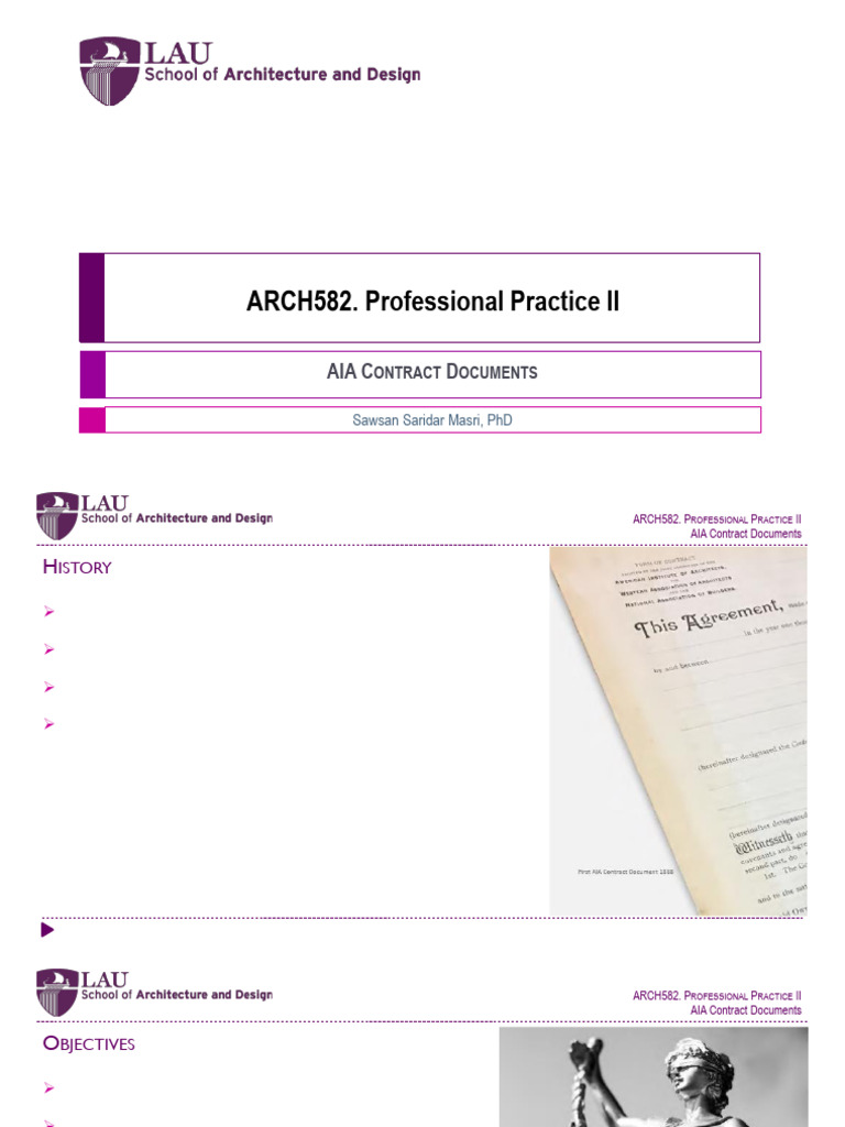 Lecture 7. AIA Contracts | PDF | General Contractor | Construction ...