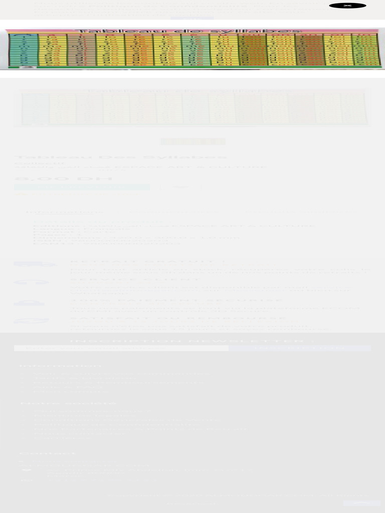 Tableau des syllabes pour maternelle | PDF