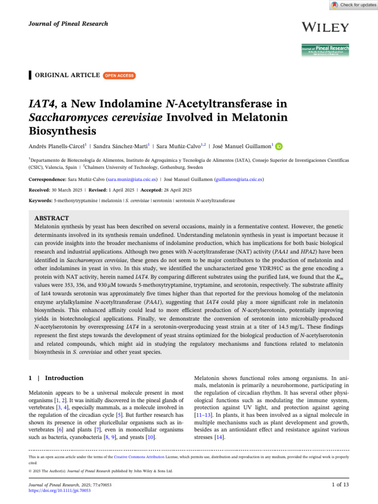 Journal of Pineal Research - 2025 - Planells Cárcel - IAT4 A New ...
