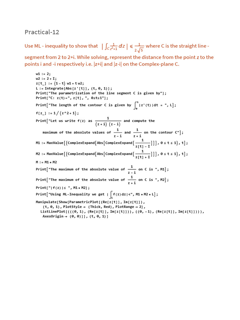Practical-12 Complex LOCF | PDF | Elementary Mathematics | Complex Analysis