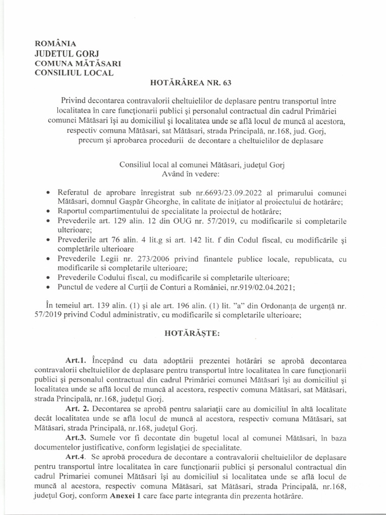 Decontare Naveta | PDF