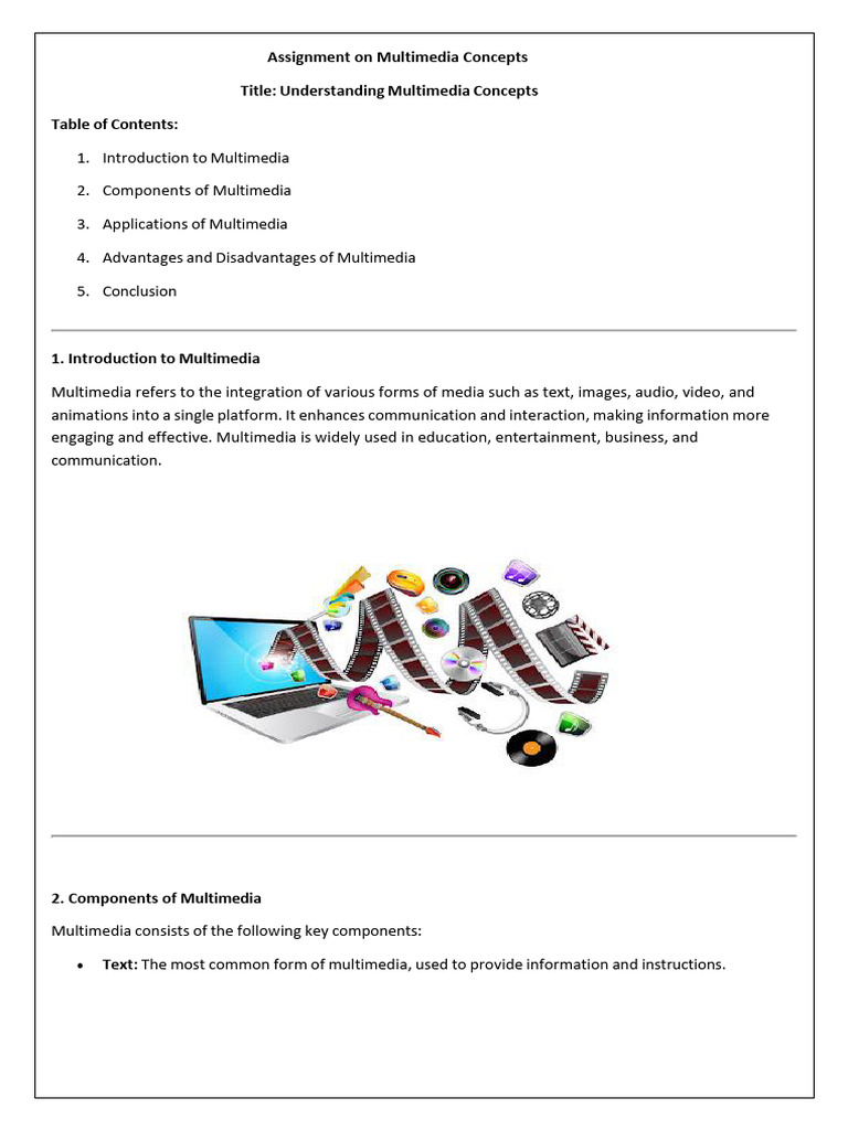 Assignment On Multimedia Conceptssssssssssss | PDF