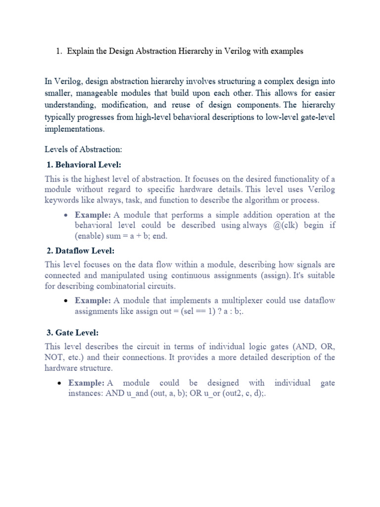 Verilog Final QB 1 | PDF | Logic Gate | Computer Engineering