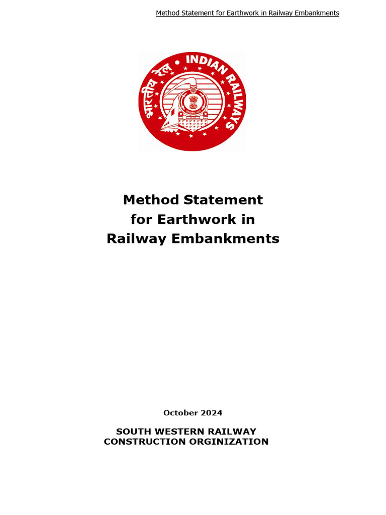 Method Statement_Earthwork in Bank South Western Railway | PDF | Soil | Specification (Technical ...