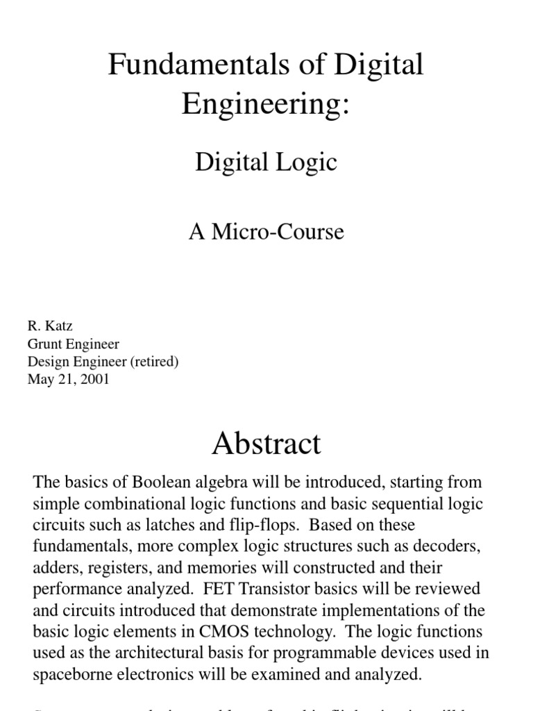 Logic Course | Mosfet | Field Effect Transistor