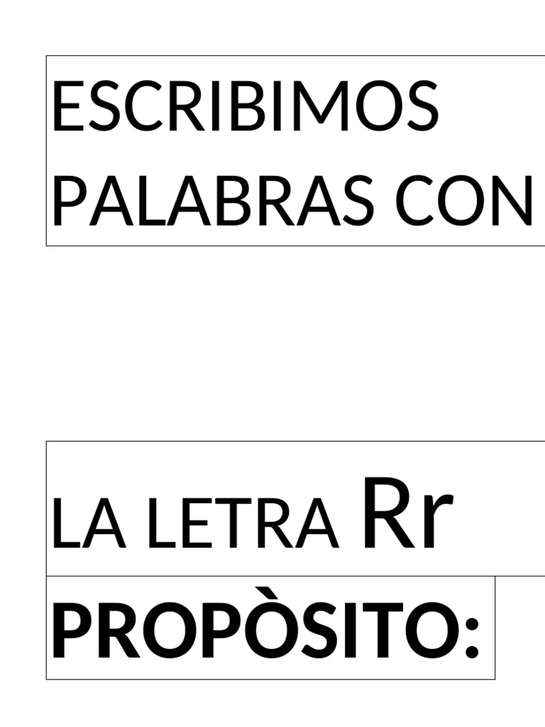 Palabras con la letra rr para niños | PDF