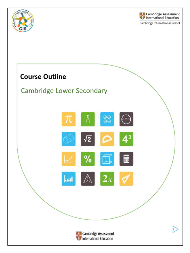 Cambridge Lower Secondary Mathematics Course Outline | PDF | Area | Shape