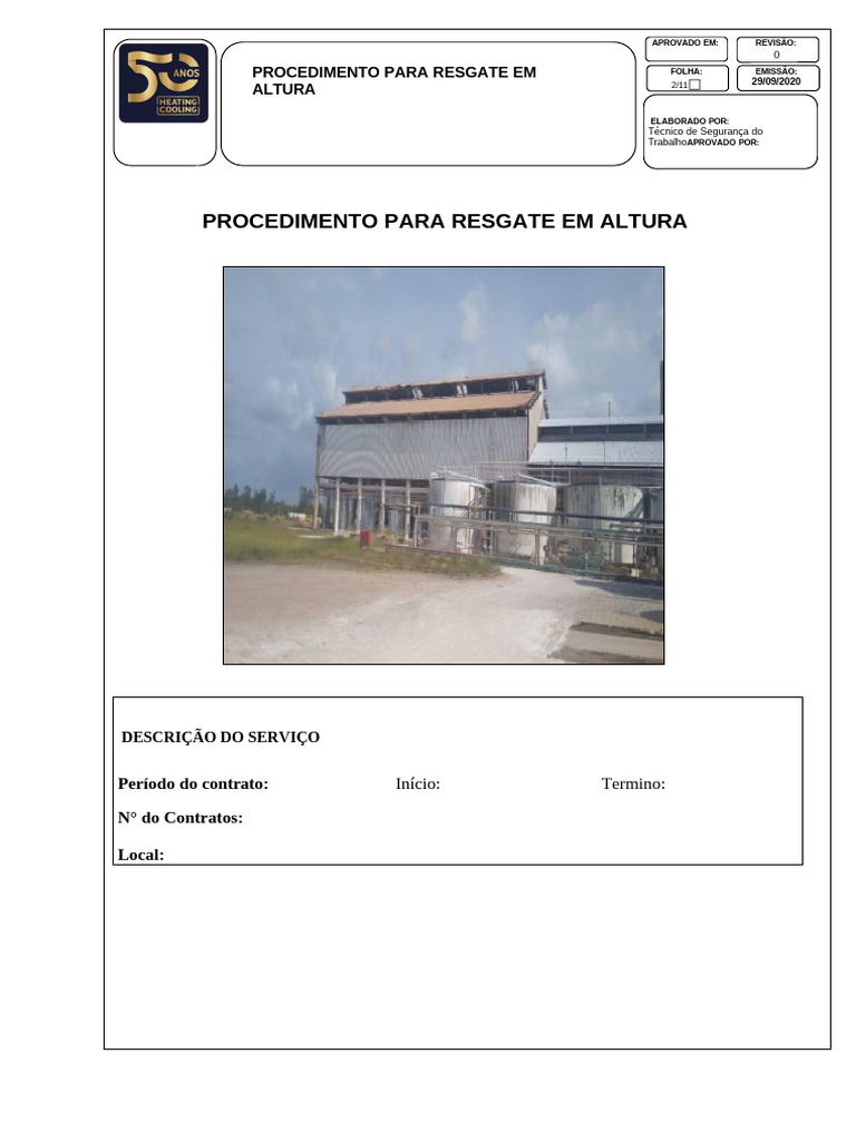 NR 35 Plano Resgate Trabalho em Altura | PDF